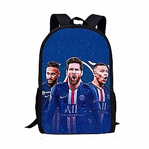 Gengx Kids Teens PSG Backpack Neymar Bookbag,Student Back to School Canvas Graphic Daypack, One Size