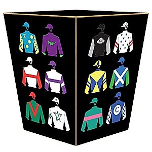 Marye-Kelley WB8590-Derby Silks Black Wastepaper Basket