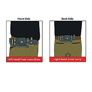 GCS Handmade Bushcraft Survival Knife - Tactical, Hunting, Camping with Grippy Micarta Handle, D2 Tool Steel, Leather Sheath; Left Hand Cross Draw & Right Hand Scout Carry - GCS115