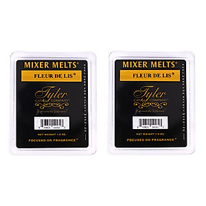 Tyler Candle Company Fleur DE LIS 1.9 Ounce Scented Mixer Wax Melt Cubes for Tart Burner, Pack of 2