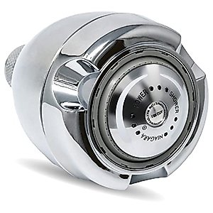 Niagara Conservation N2917CH Earth Spa 3-Spray with 1.75 GPM 2.7-in. Wall Mount Adjustable Fixed Shower Head in Chrome, 1-Pack | Bathroom Shower Head Sprayer with Pressure Compensation Technology