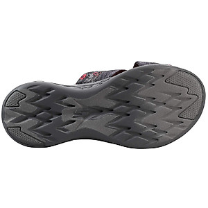 Skechers Women's On-The- Go 600-Monarch Charcoal/Hot Pink Slide Sandal 8 M US