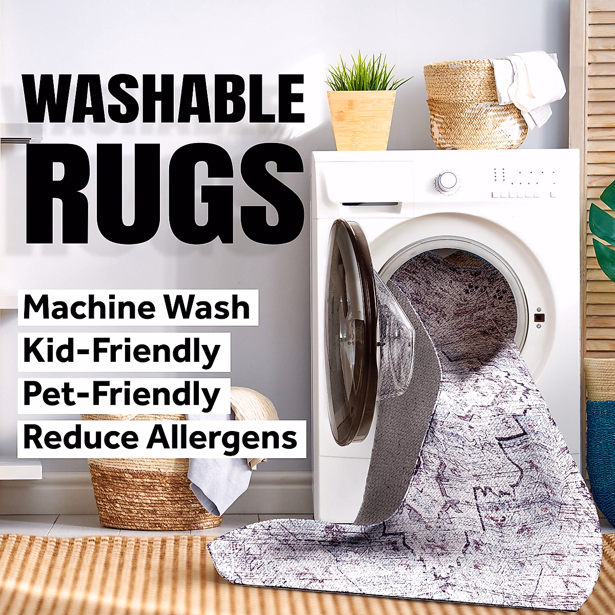 JONATHAN Y WSH311A-4 Kallax Geometric Modern Low-Pile Machine-Washable Area Rug, Contemporary, Modern, Geometric for Bedroom, Kitchen, Living Room, Easy-Cleaning, Cream/Terra, 4 ft. x 6 ft.