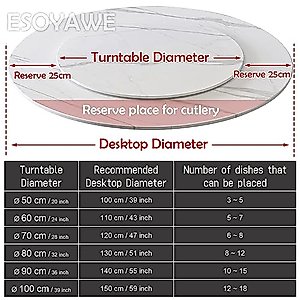 Lazy Susan Round Dining Table Swivel Plate, 360° Rotating Silent Smooth Wooden Turntable, Large Tabletop Rotating Serving Tray, Diameter Ø 20" 24" 28" 32" 36" 39"