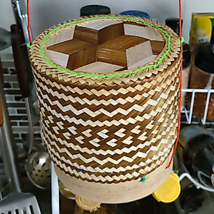 Heavens Tvcz Bamboo Serving Baskets Sticky Rice Handmade Kratip Thai Laos Traditional Wickerwork Based Travel Picnic Keep Sticky Rice Warm