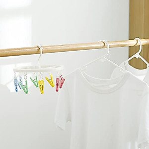 Clips Drip Hanger, Oval Shape Clips Drip Hanger Moisture-Proof Plastic Rotating Hooks Underwear Drying Rack Household Supplies Sock Drying Hanger