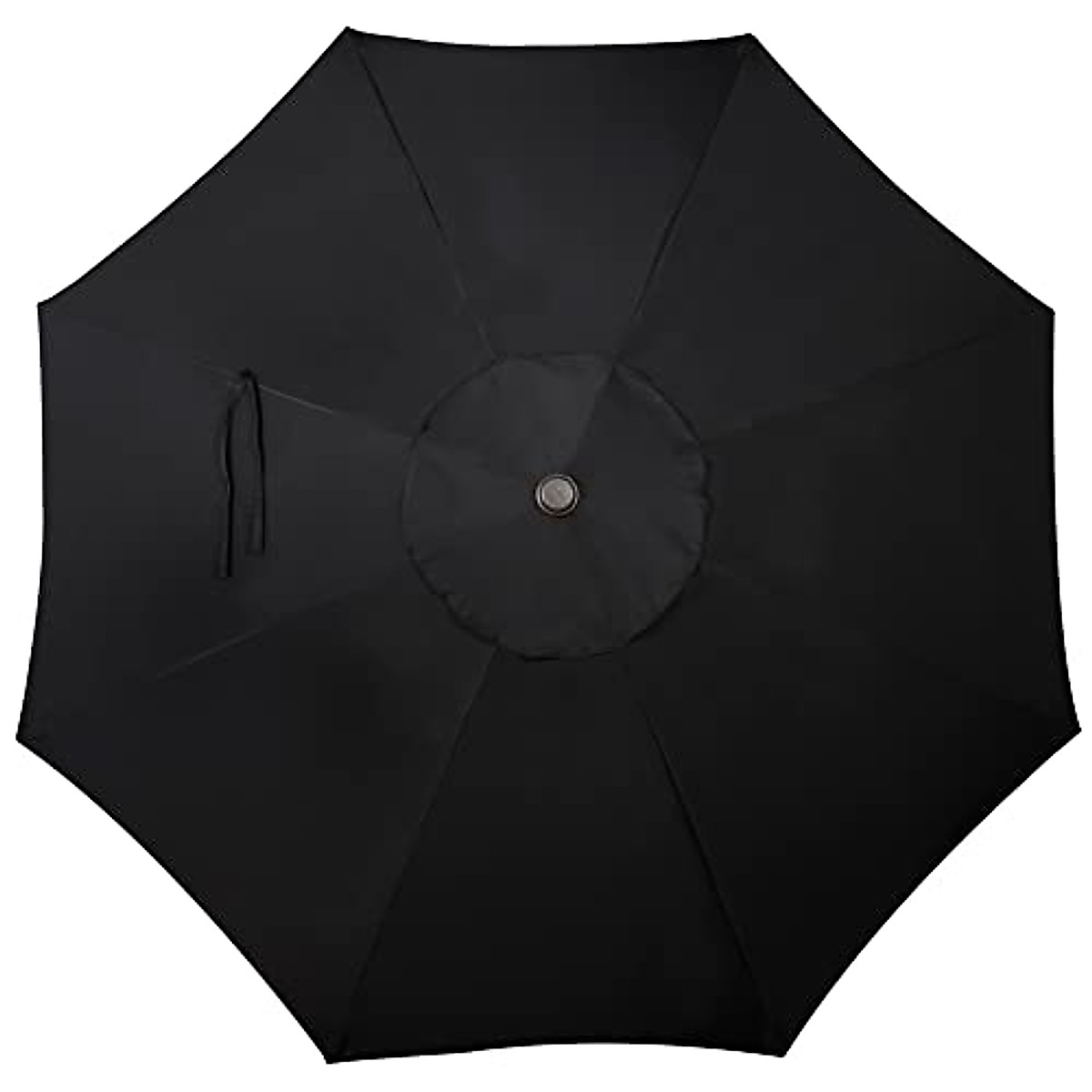 Blissun 9' Outdoor Patio Umbrella, Outdoor Table Umbrella, Yard Umbrella, Market Umbrella with 8 Sturdy Ribs, Push Button Tilt and Crank (Black)