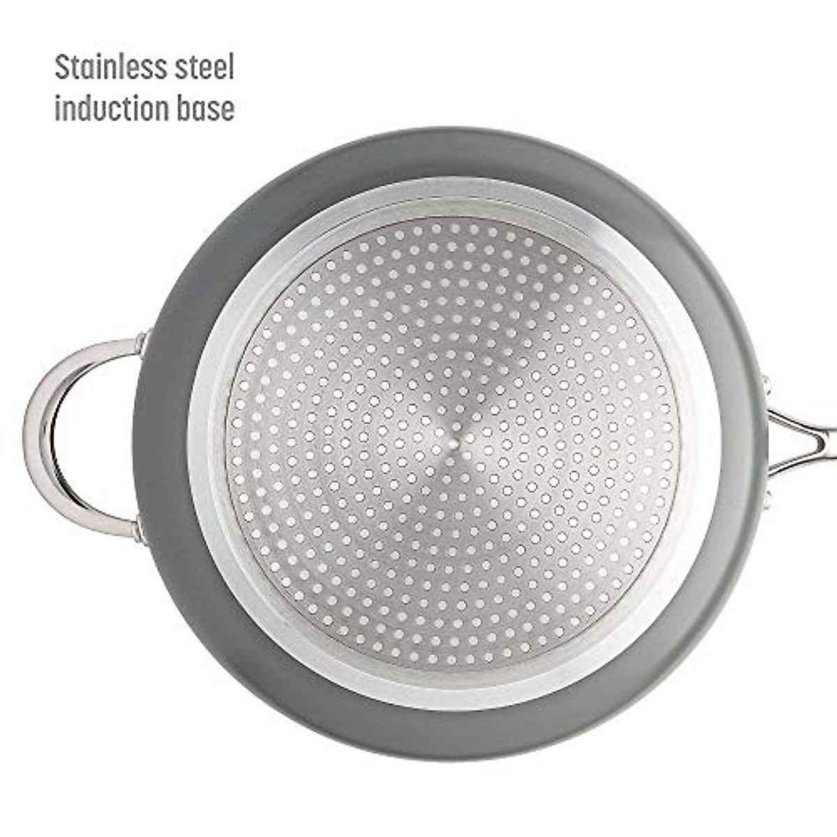 Goodful Ceramic Nonstick Pots and Pans Set, Titanium-Reinforced Premium Nonstick Coating, Dishwasher Safe Pots and Pans, Tempered Glass Steam Vented Lids, Stainless Steel Handles, 12-Piece, Gray