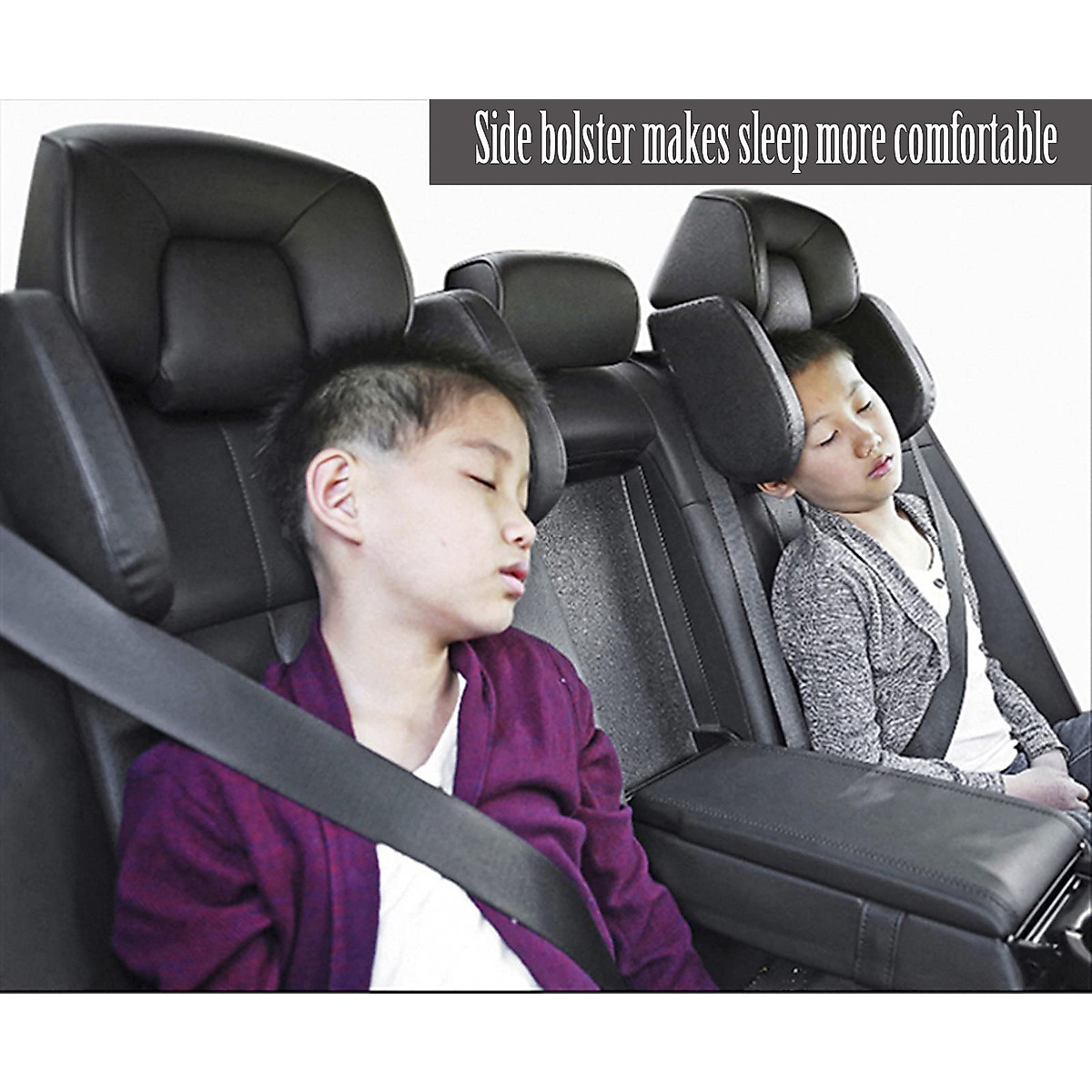 2022 Car Seat Headrest Pillow,car headrest Pillow,car seat Head Support Infant,Premium Seat Head Pillow,Grey Pillow,360 Degree Adjustable,for Children and Adults (-Grey)