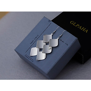 Three-color Silver Dangle Earrings for women shiny and sharp looking stylish match clothing Lightweight & Fashionable 925 Sterling Silver Hooks