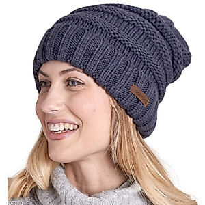 Brook + Bay Slouchy Beanie - Women's Winter Hats, Beanie Slouch Hats for Cold Weather, Oversized Beanie Knitted Hats for Women & Men Dark Gray