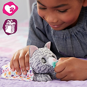 FurReal Newborns Kitty Interactive Animatronic Plush Toy: Electronic Pet with Sound Effects and Closing Eyes, for Kids Ages 4 and up