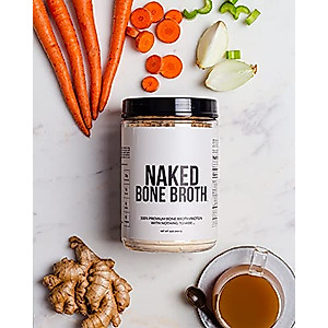 Naked Bone Broth – Beef Bone Broth Protein Powder – 20g Protein, Only 1 Ingredient – Gut Health and Joint Supplement – Unflavored – No GMO, Gluten, or Soy – 1 Pound