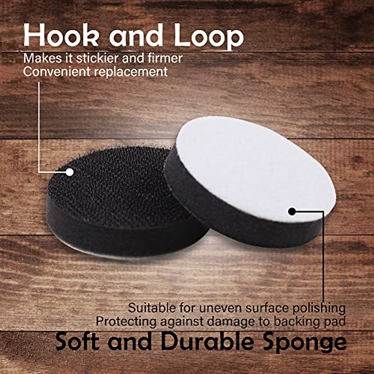 SPEEDWOX 2 Inch Hook and Loop Soft Sponge Cushion Buffer Pad 5 Pack Soft Foam Buffering Pad Sanding Sponge Hook and Loop Sponge Polishing Pad for Sanding Pad
