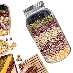 eleganttime 128 oz Mason Jars Extra Wide Mouth 2 Pack, 1 Gallon Glass Large Jars with Airtight Lid, Safe for Food Storage,Curing, Fermentation and Preservation