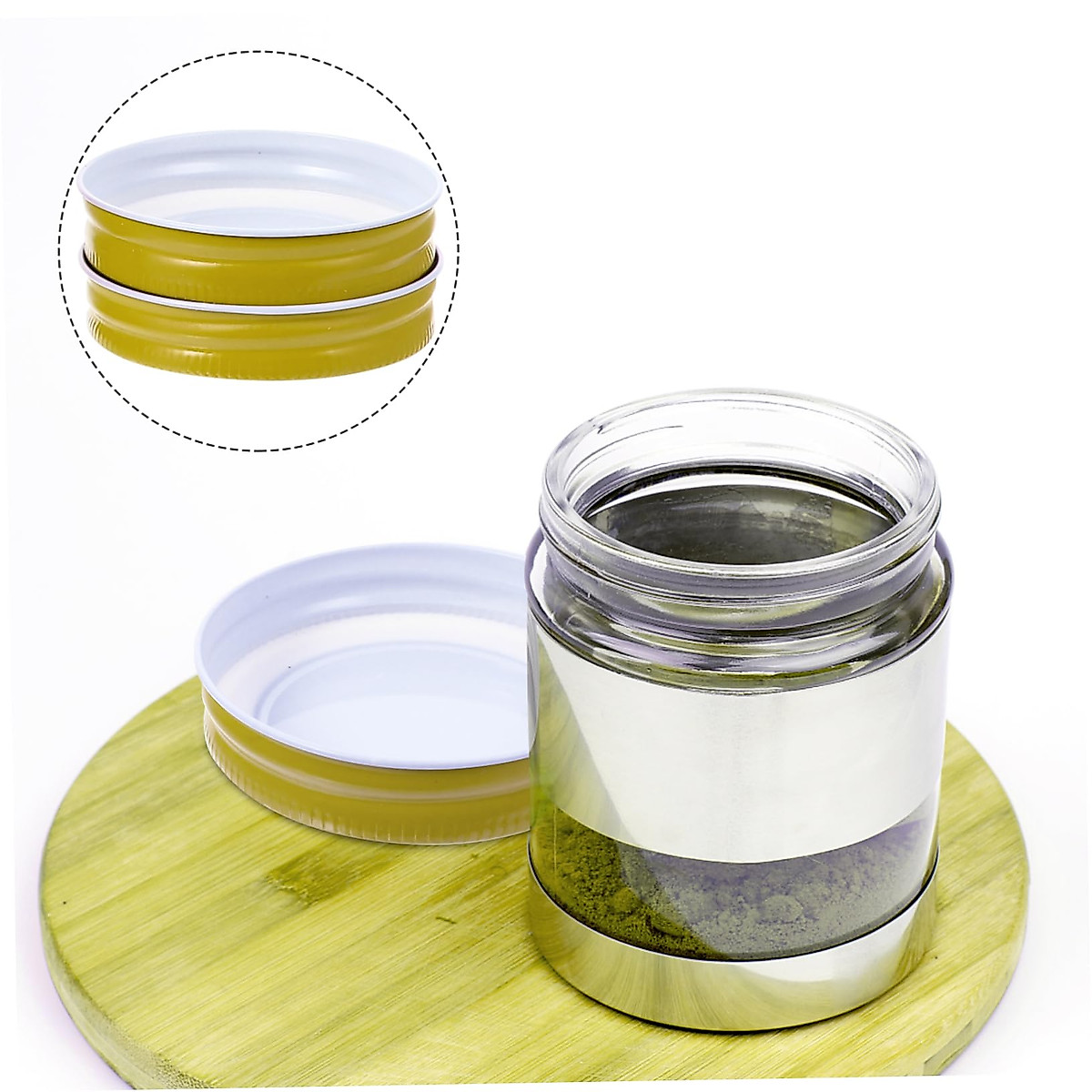 SHOWERORO 12Pcs Leakproof Tinplate Mason Jar Lids Sealing Caps for Bottles Storage Solid Covers for Canning and Preserving Fits Standard Jars