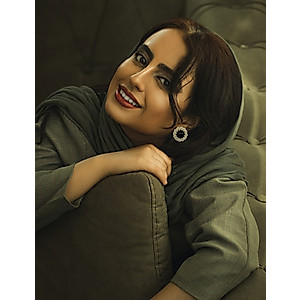 YOUMOCD Stud Earrings for Women Black Round Pearl Earings Fashion Jewelry