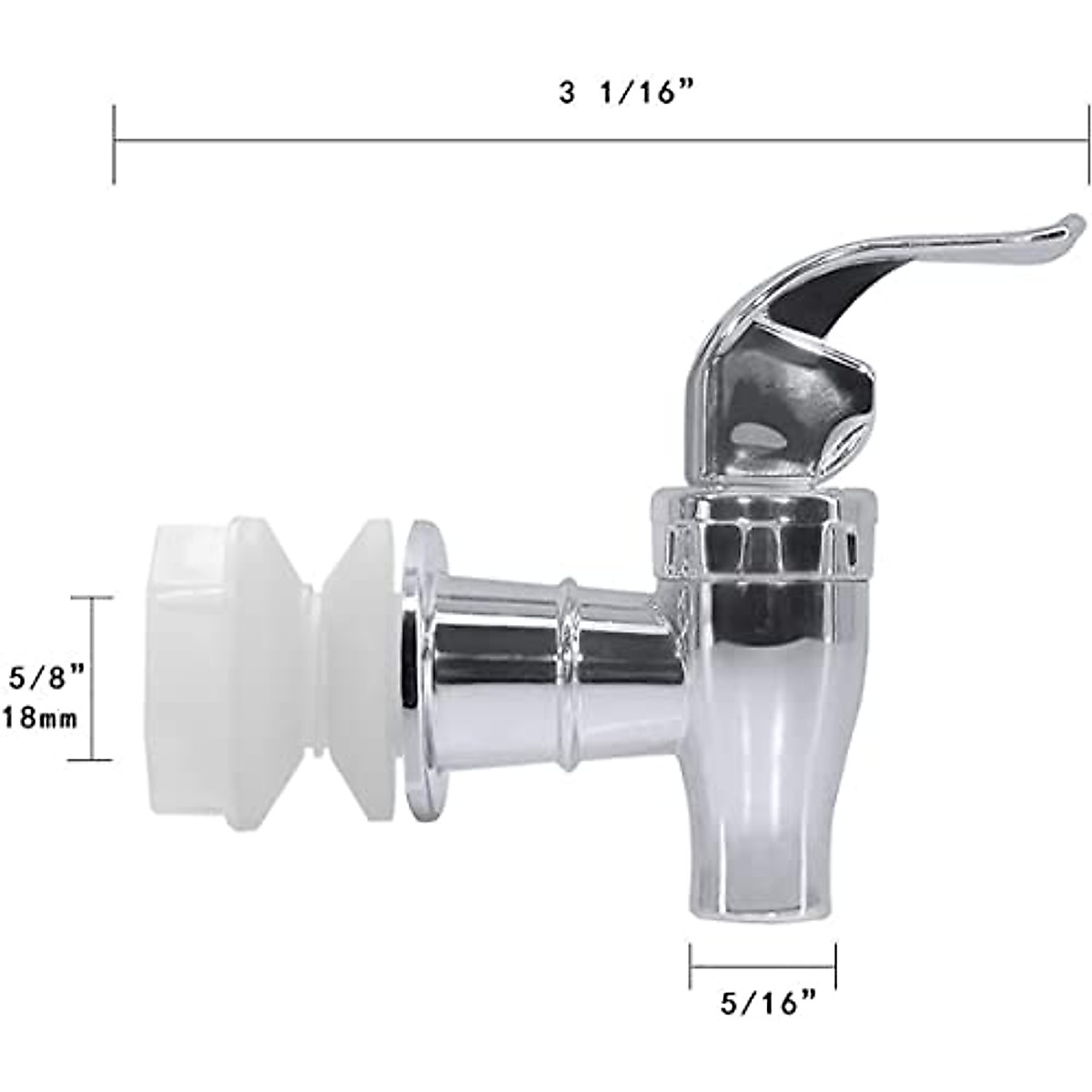 Hgzaccompany Push Style Faucet For Beverage Dispenser Carafe, Beverage Dispenser Replacement Spigot,Lever Pour Spout For Beverage Dispenser (Silver)