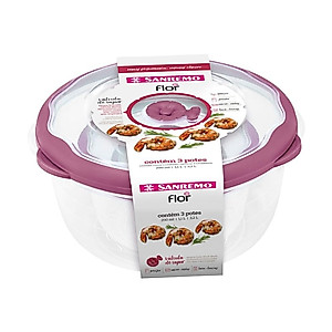 Tribello Plastic Freezer Food Storage Container with Lids Microwave/Dishwasher Safe Steam Vent/Air-Tight Lid Round Set of 3, 80/25 / 6 Oz