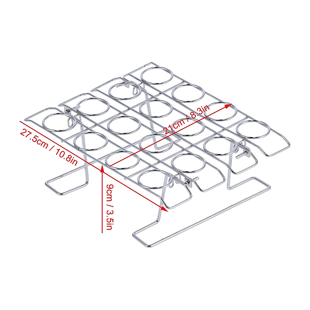 Cupcake Cones Baking Rack, 16-Hole Stainless Steel Ice Cream Cone Stand Holder Foldable Cake Decorating Pastry Tray Waffle Holder for Wedding Birthday