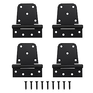 Heavy Duty Gate Hinges 4 Pack, 3.5 Inch Black Shed Barn Door Hinges, Metal Gate Hinges for Wooden Gates Wood Fence Outdoor with Screws, HOME MASTER HARDWARE