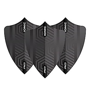 RED DRAGON Hardcore Black Freestyle Dart Flights- 3 Sets Per Pack (9 Dart Flights in Total)