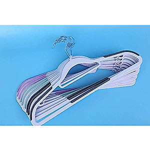 ATOLY Hangers £¬Plastic Hangers 20 Pack Dry Wet Clothes Hangers with Non-Slip Pads with Heavy Duty 360 Swivel Hanger Hook 0.2" Thickness - Space Saving Gray,Green