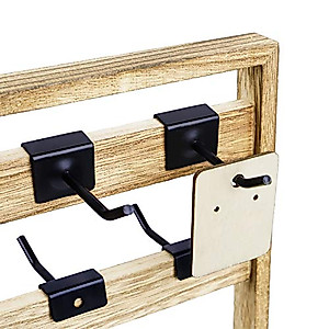 Ikee Design Wooden Jewelry Display Rack with 20 Hooks, Earring Card Display Holder Stand with Hooks, Jewelry Tower for Earring Cards, Necklaces, Keychains, Oak Color