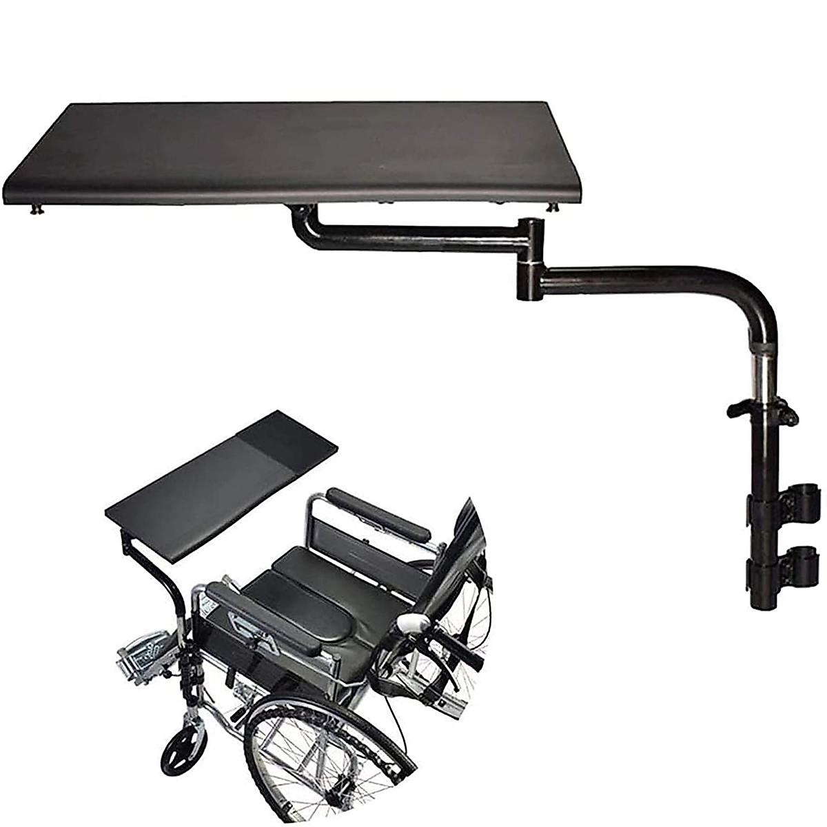 Universal Wheelchair Lap Tray - Adjustable Height, Portable and Removable Desk for Elderly and Patients - Ideal for Writing, Reading, Eating and Resting - Wheelchair Accessories