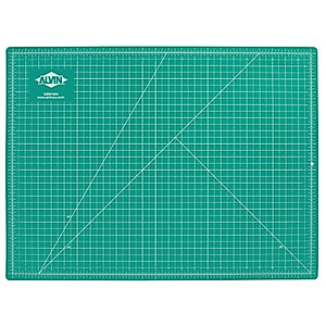 ALVIN Cutting Mat Self-Healing Professional Series 18"x24" Model GBM1824 Green/Black Double-Sided, 5 Ply Gridded Rotary Cutting Board for Crafts, Sewing, Fabric - 18 x 24 inches