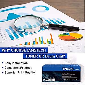 iamstech TN 660 TN-660 TN660 4-Pack High Yield Black Compatible Toner Cartridge Replacement for HL-L2380DW HL-L2300D HL-L2320D HL-L2340DW MFC-L2700DW MFC-L2740DW DCP-L2540DW Printer