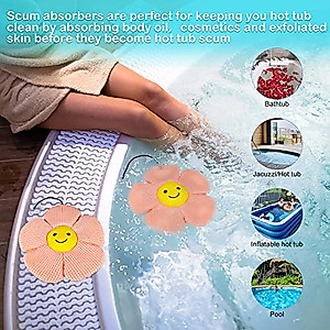 Hot Tub Scum Absorber, Reusable Scum Absorber for Spa Hot Tub Keeps Hot Tub Water Clean and Clear, Hot Tub Cleaner for Inside Surface, Pool Scum Absorber Sponge, Hot Tub Accessories for Adults