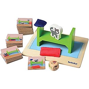 Constructive Playthings 40 pc. Wooden"Find Monty" Language, Observation and Spatial Perception Game for Ages 4 Years and Up