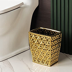 RXLVCKY Gold Bathroom Accessory Set, 5-Piece Ceramic Bathroom Decorations Accessories Sets Includes Lotion Dispenser, Toothbrush Holder Tumbler and Soap Dish