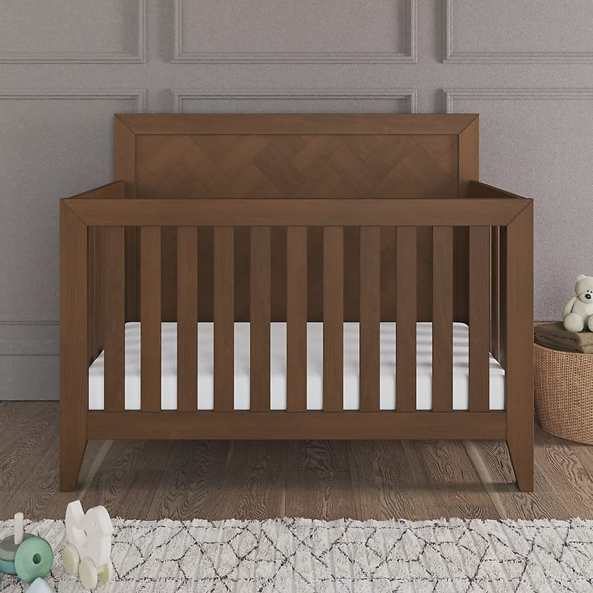 Child Craft Kieran 4-in-1 Convertible Crib, Toasted Chestnut Brown