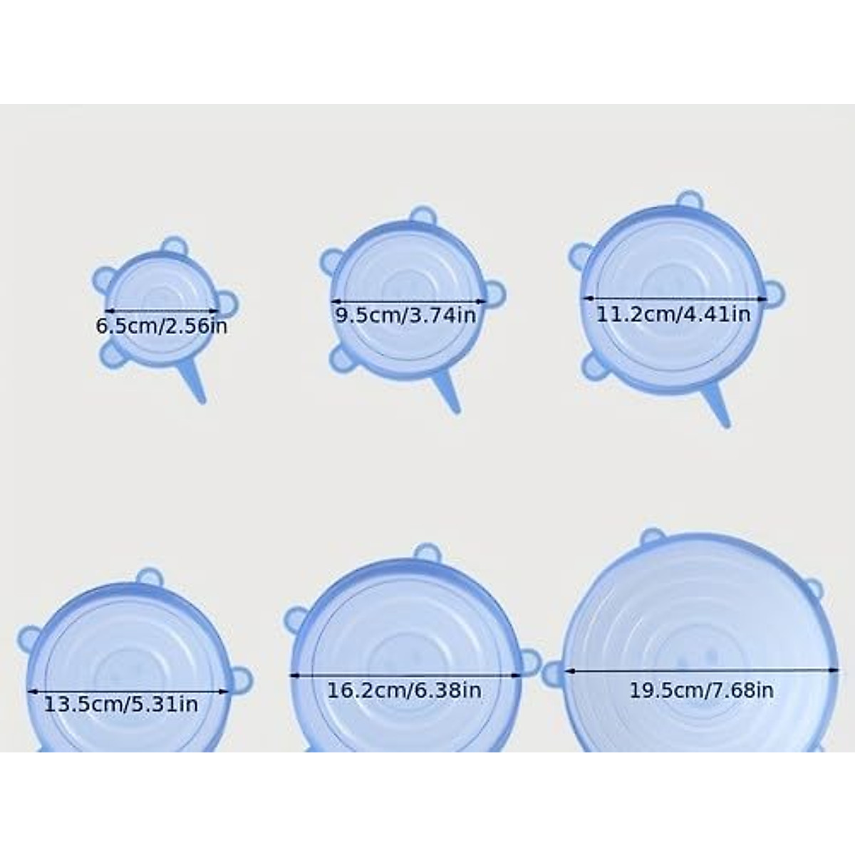 COZY HOME Silicone Lids For Food And Bowls, 6 Pcs Premium Stretch Silicone Lids For Food Storage, 6 Sizes Reusable Stretch Eco Lids For Food And Bowls White