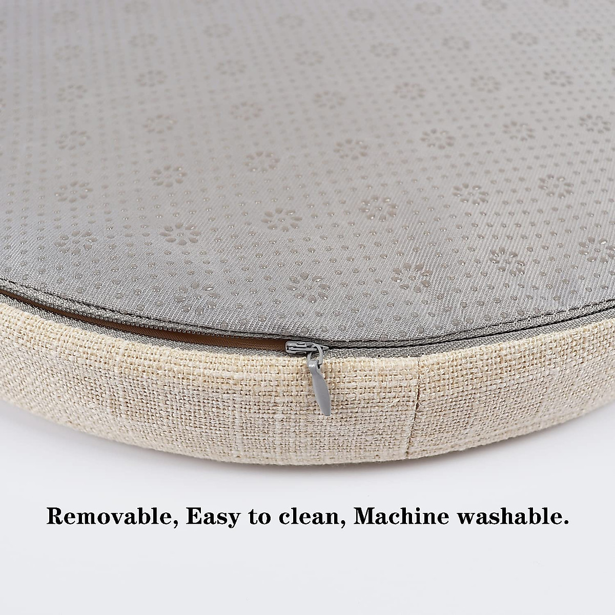 Soft Round Cushion Bedroom Office Kitchen Dining Chair Cushion Non Slip Chair Pad and Seat Cushion 14",Light Beige