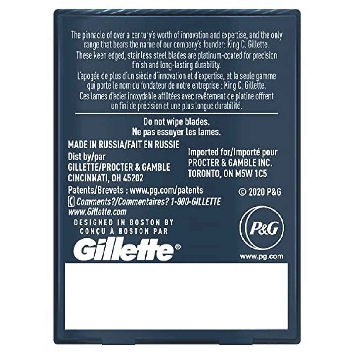 King C. Gillette Double Edge Safety Razor Blades 10 count, Stainless Steel Platinum Coated Blades