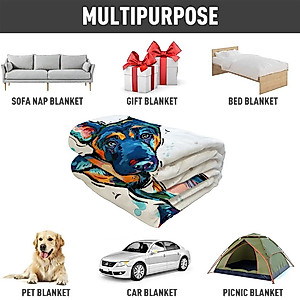 YISUMEI German Shepherd Dog Throw Blanket Modern Watercolor Print Fleece Blanket Soft Warm Cozy for Sofa Couch Bed 50"x60"
