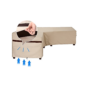 PATIOASIS Patio Right-Facing Sectional Lounge Set Cover 106''L x 85''L x 34''D x 31''/26''H Waterproof Outdoor Furniture L-Shaped Sofa Sectional Covers