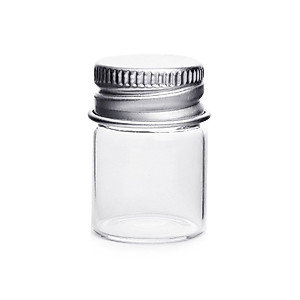 lasenersm 10Pcs/5ML Empty Sample Glass Bottles Jars Vials Case Container with Screw Caps,Transparent