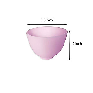 BallHull 3.3 Inch Home Use Silicone Facial Mask Mixing Bowl for Facial Mask，Mud Mask and Other Skincare Products Multi colored 5 Pcs (Small)