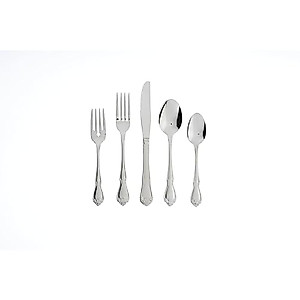 Oneida True Rose 45 Piece Everyday Flatware, Service for 8, 18/0 Stainless Steel, Silverware Set, Silver