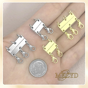 MKCYD Multi Necklace Layering Clasps Magnetic Necklace Clasp,Gold and Silver Necklace Separator for Layering Multiple Necklace Clasp for Women