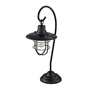 Lite Source LS-21456D/BRZ Lanterna Ii Table Lamp, 10" x 9" x 23"