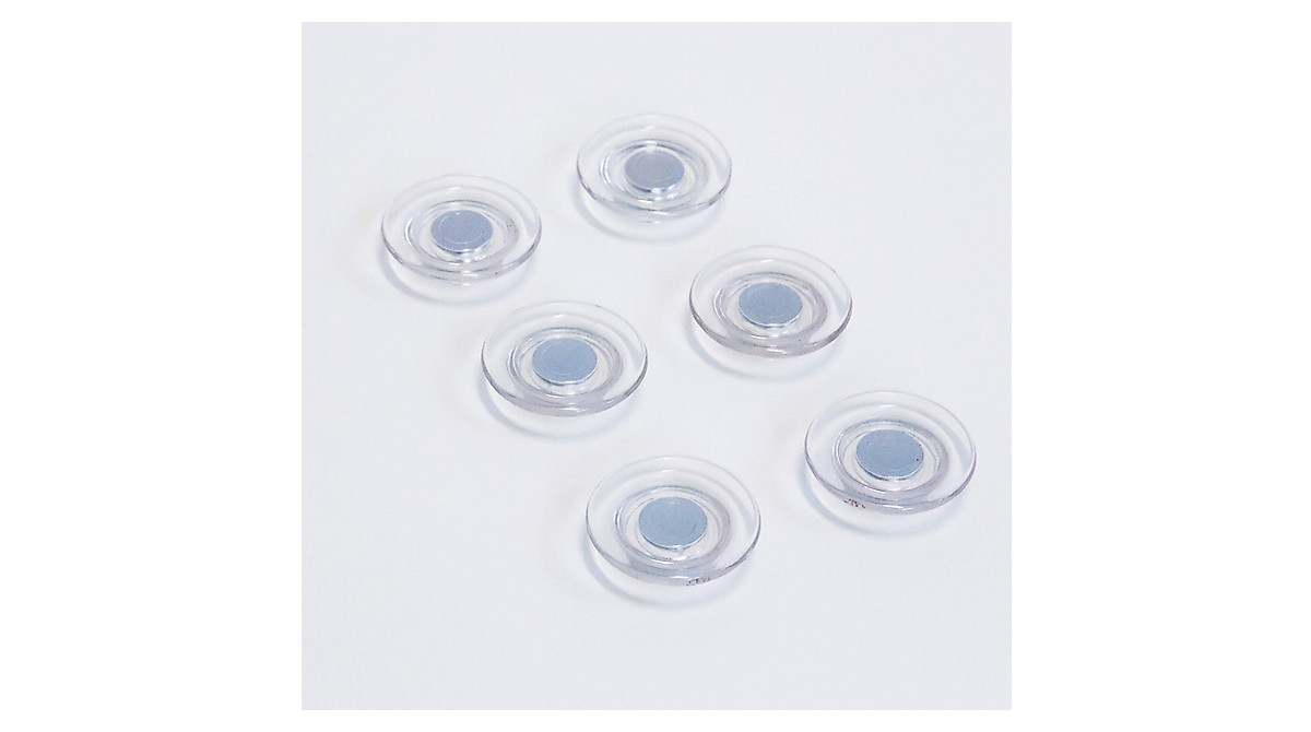 Reliable Clear Button Magnets for Glass Boards - 6 Pack