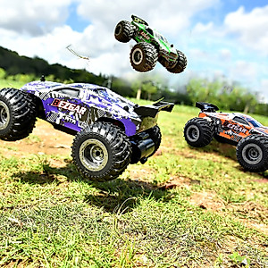BEZGAR TM202 Toy Grade 1:20 Scale Remote Control Car,2WD Top Speed 15 Km/h Electric Toy Off Road 2.4GHz RC Monster Vehicle Truck Crawler with 2 Rechargeable Batteries for Boys Kids and Adults