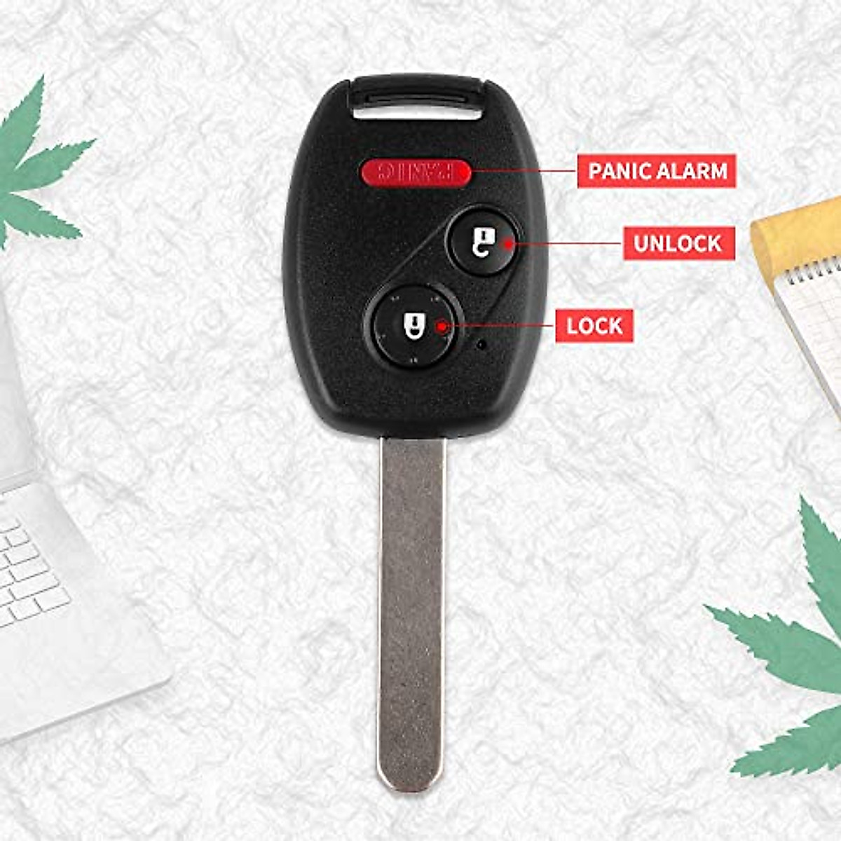 Keyless Entry Remote Car Key Fob Replacement Fits Fob for Honda 2005 2006 2007 2008 Pilot Replacement for CWTWB1U545