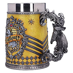 Nemesis Now Harry Potter Hufflepuff Hogwarts House Collectible Tankard, 1 Count (Pack of 1), Yellow Silver