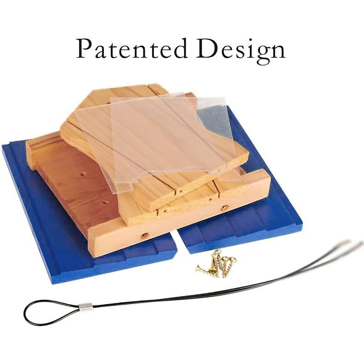 Alaskan Western Red Cedar Ranch Bird Feeder Kit to Build - Wood Birdhouse Building with Hanging Rope, Paints and Brushes. Longtime Durability. Patented Design Bird House.